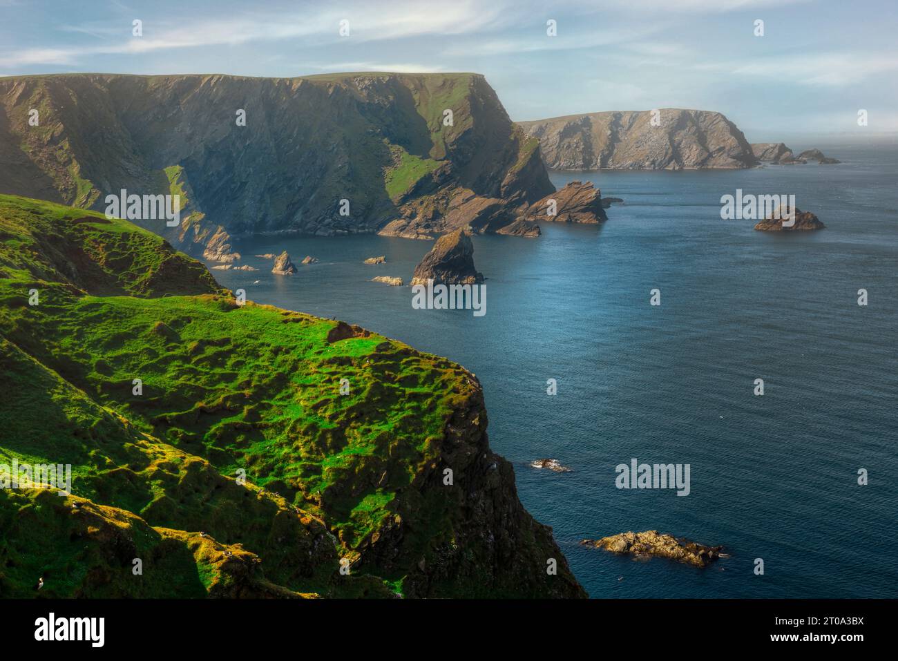 The dramatic coastline of Hermaness on Unst, Shetland Islands Stock ...
