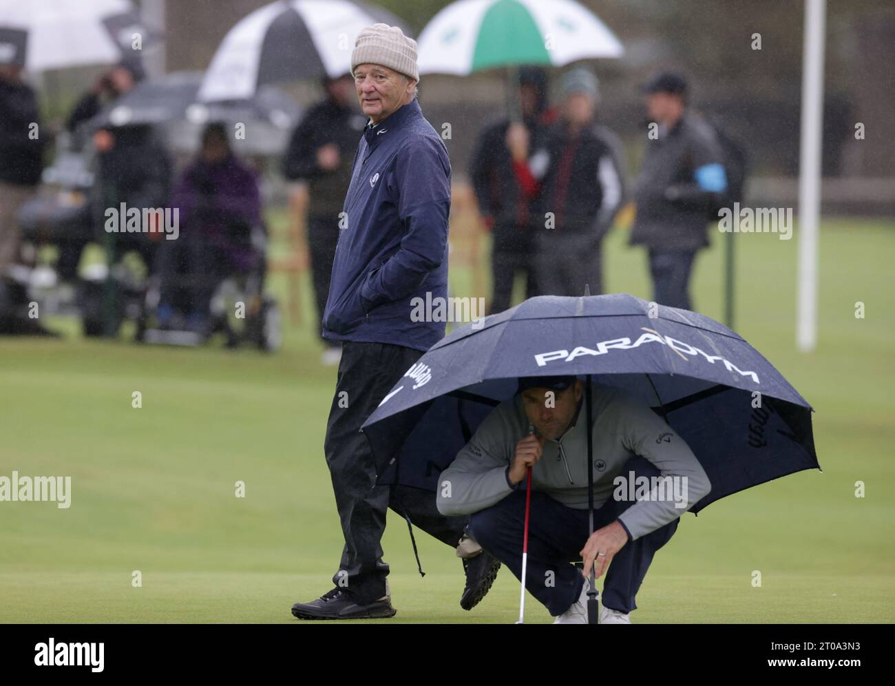 Bill Murray on the 18th green during day one of the 2023 Alfred Dunhill ...