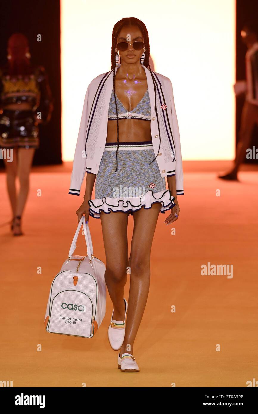 Model Chisom Okeke walks on the runway at the Casablanca fashion show during the Spring Summer ...