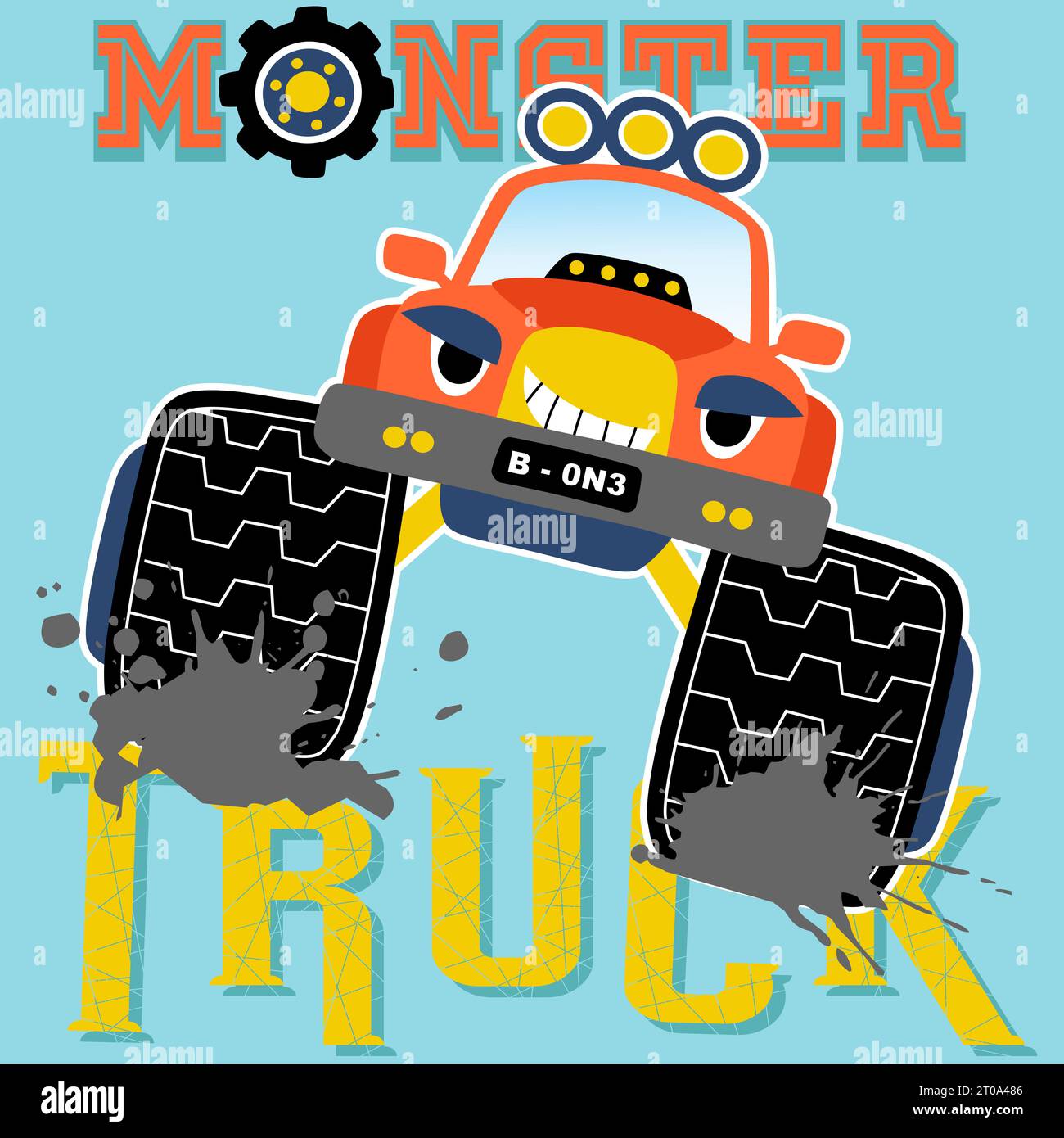 monster truck vector cartoon illustration Stock Vector Image & Art - Alamy
