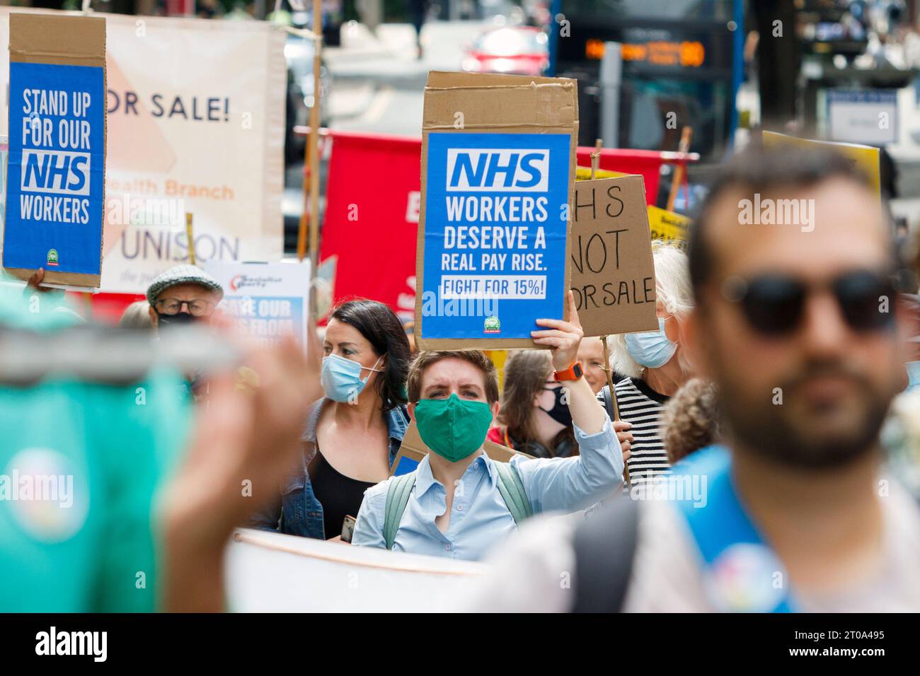 Bristol - NHS staff and members of the public take part in a Protest ...