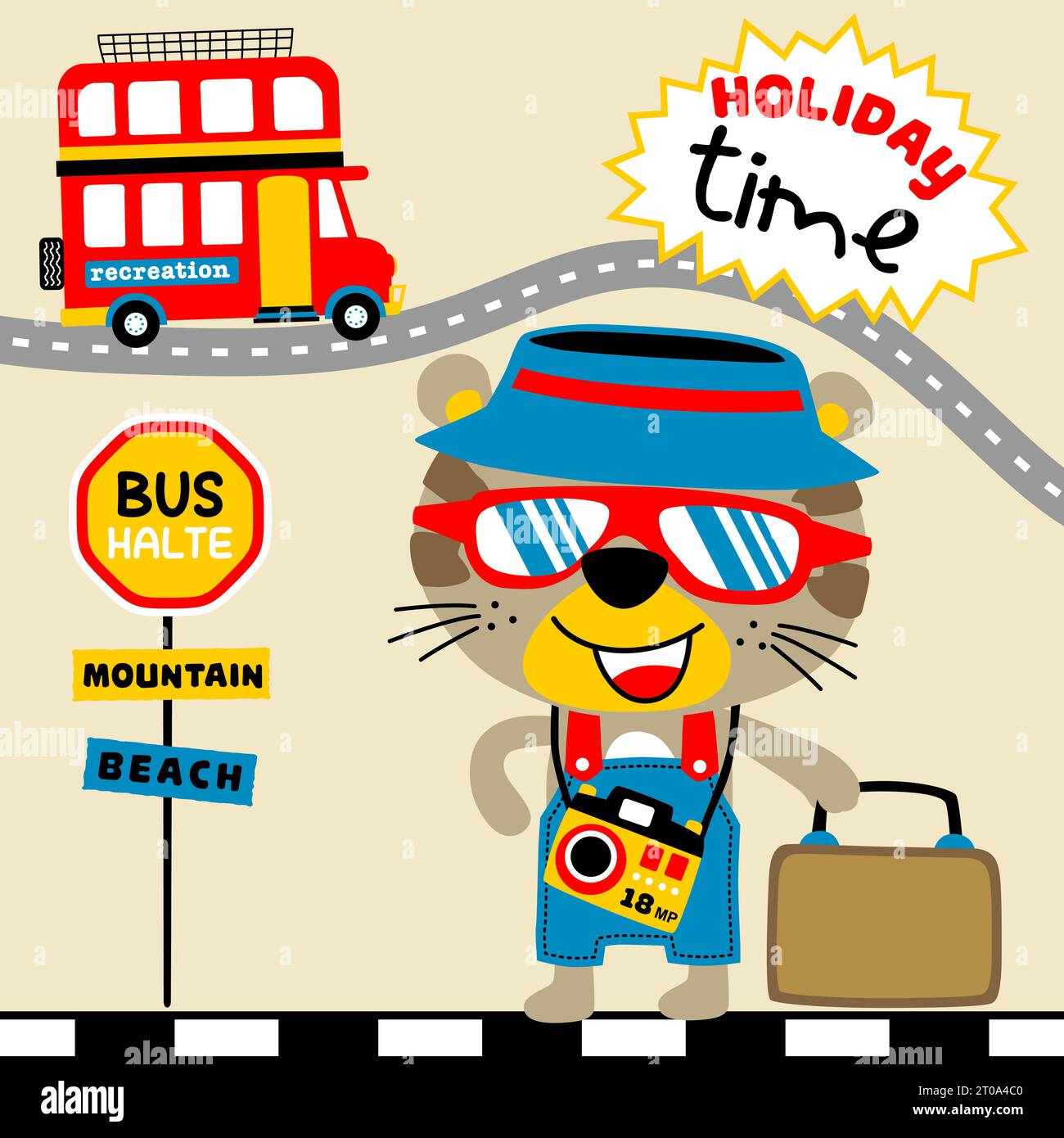 Funny bus stop sign Stock Vector Images - Alamy