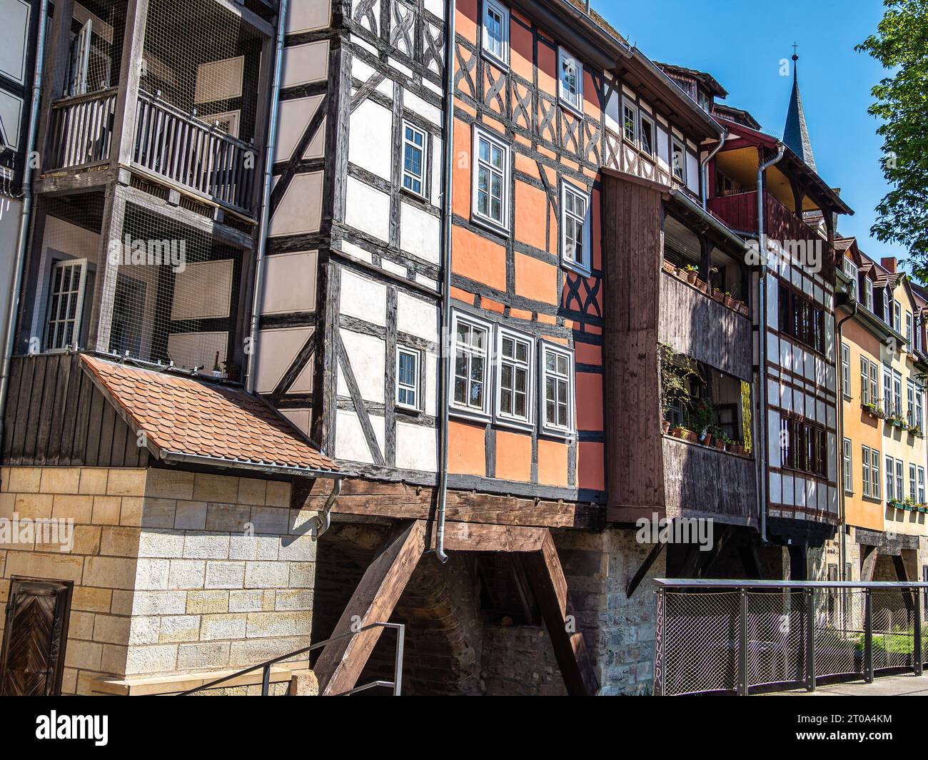 Merchants Bridge, Kraemerbruecke in Erfurt, Germany. It was built in ...