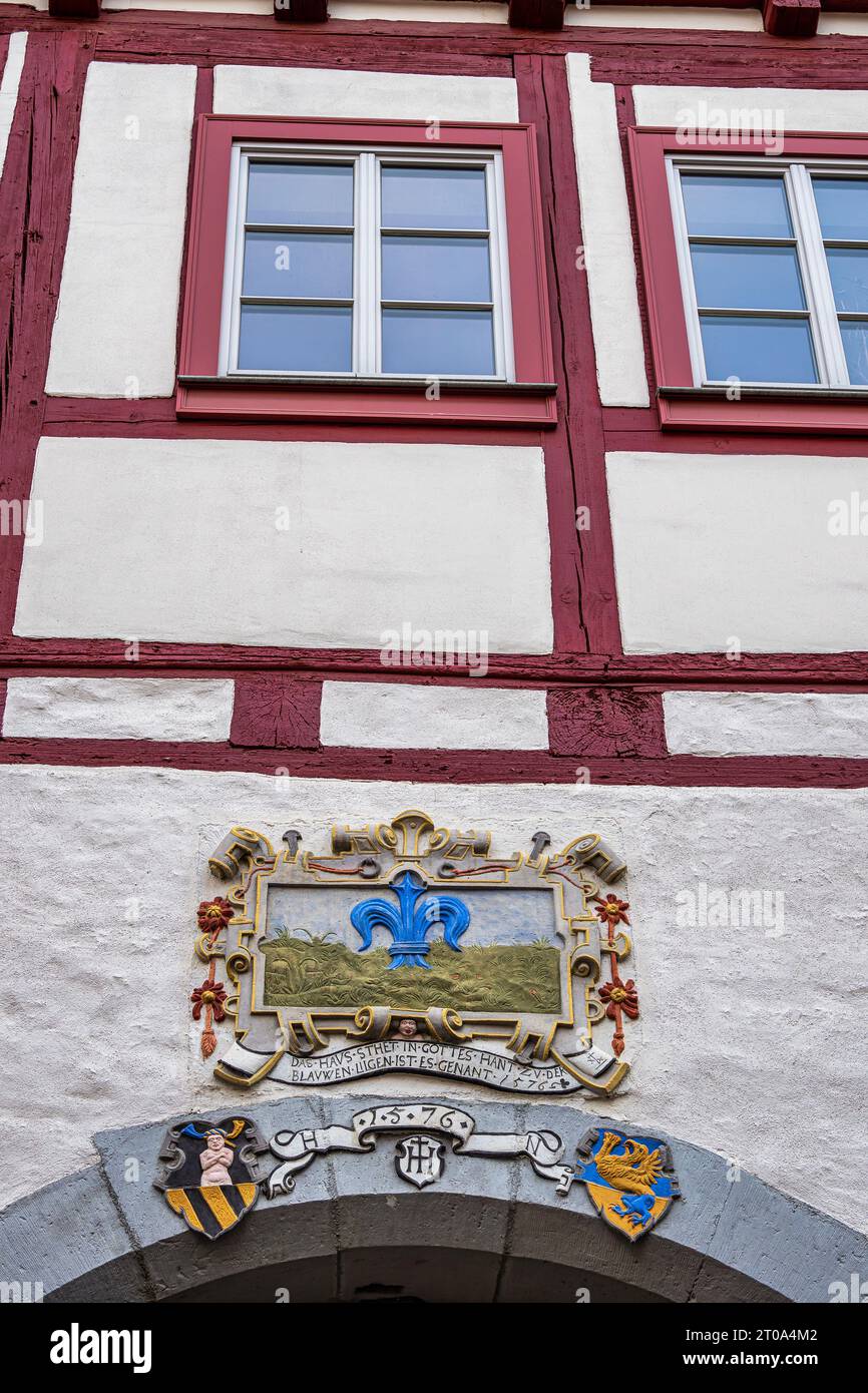 View on the medieval half-timbered buildings at Andrew quater in the ...