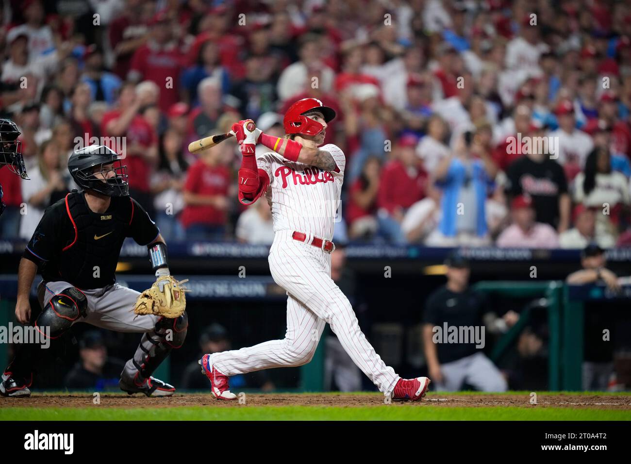 Philadelphia Phillies' Bryson Stott reacts after a grand slam during ...