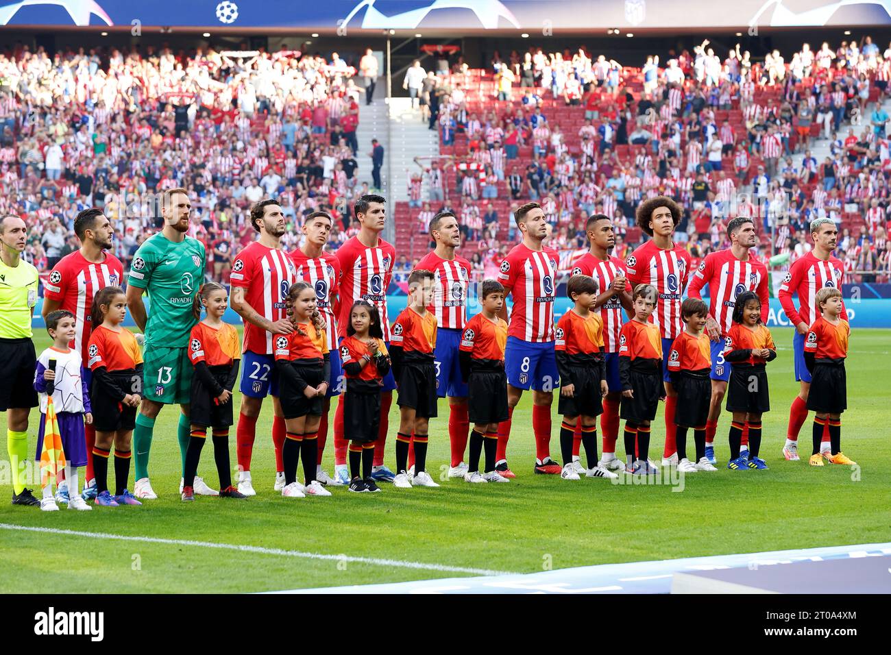 Atletico de Madrid team group line-up (Atletico), OCTOBER 4, 2023 ...