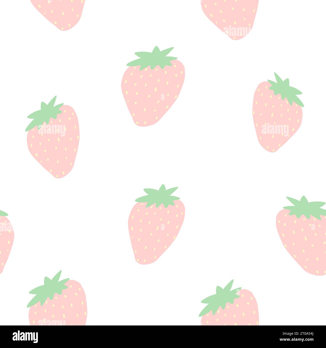 strawberry seamless pattern, pastel hand drawn strawberry print ...