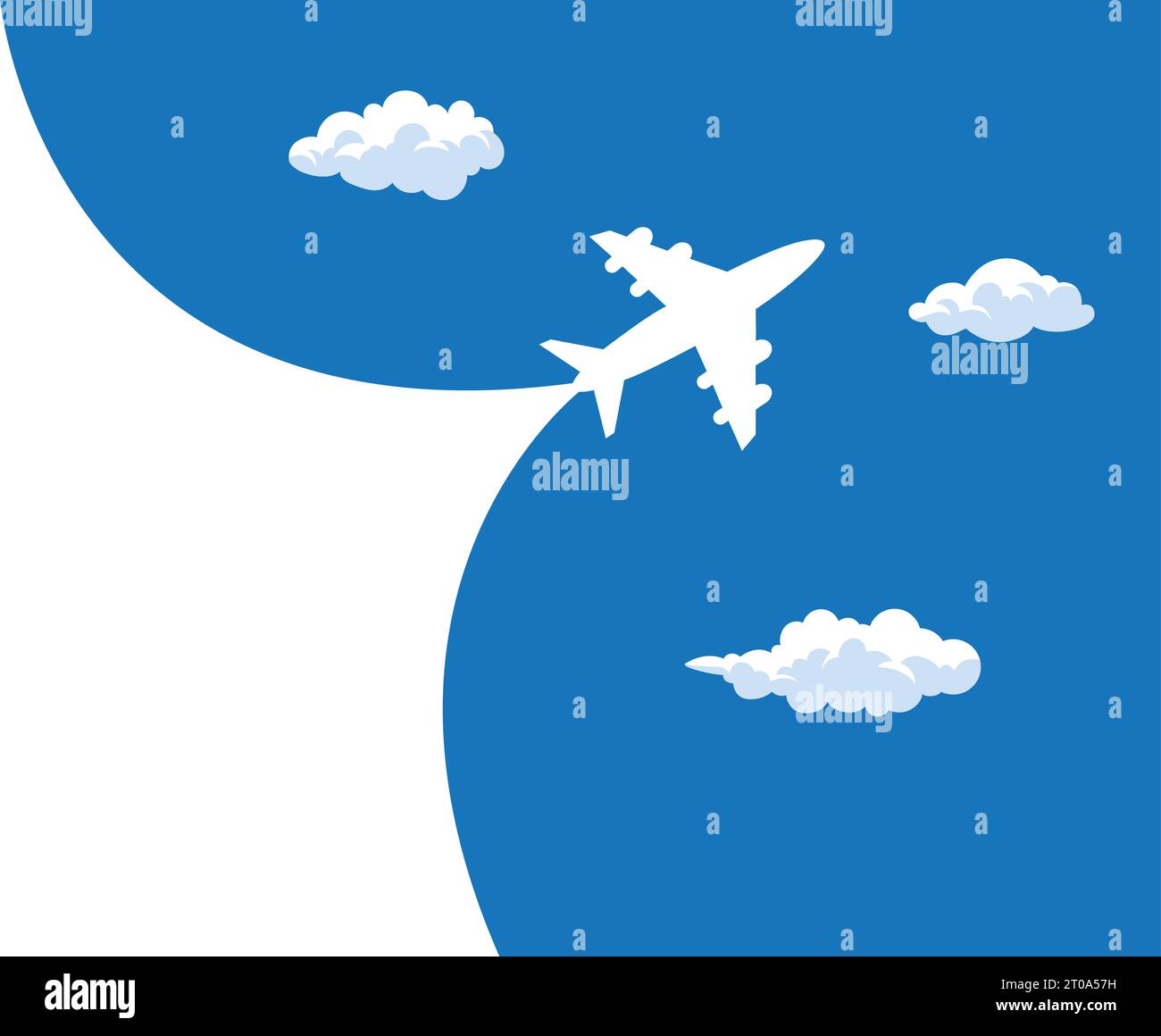 Simple airplane travel opens the background behind itself. vector ...