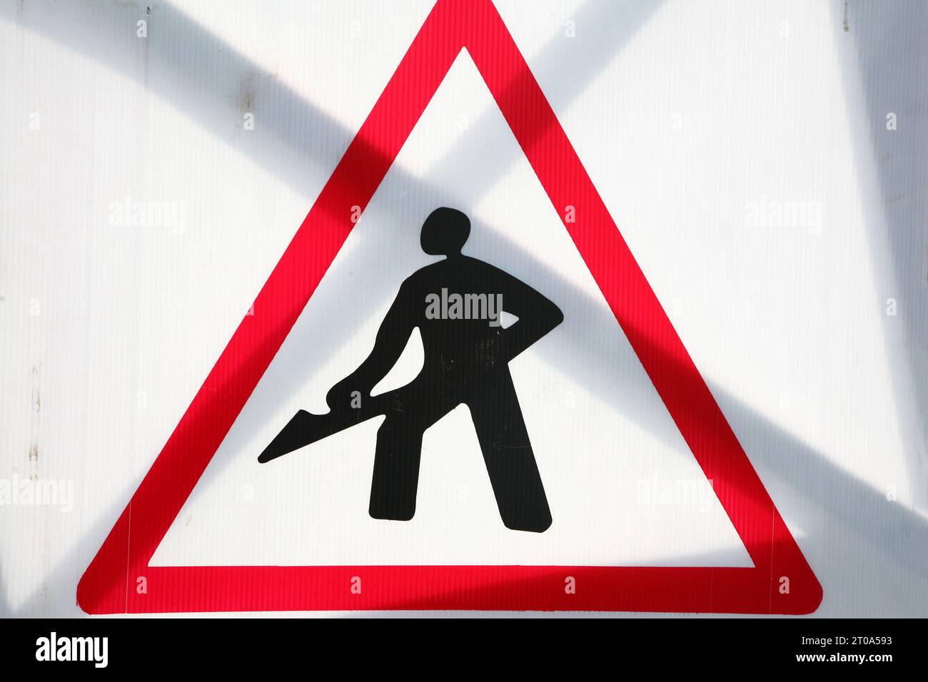 Traffic sign Workplace warning in Buenos Aires Argentina Stock Photo ...
