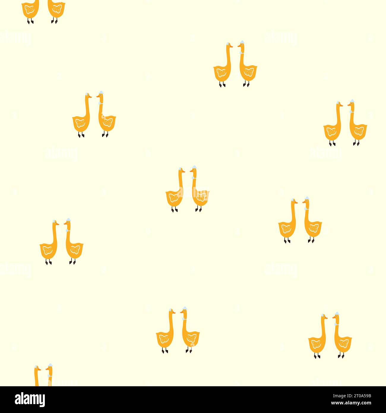 Cute geese couple seamless pattern, hand drawn print for kids fabric ...