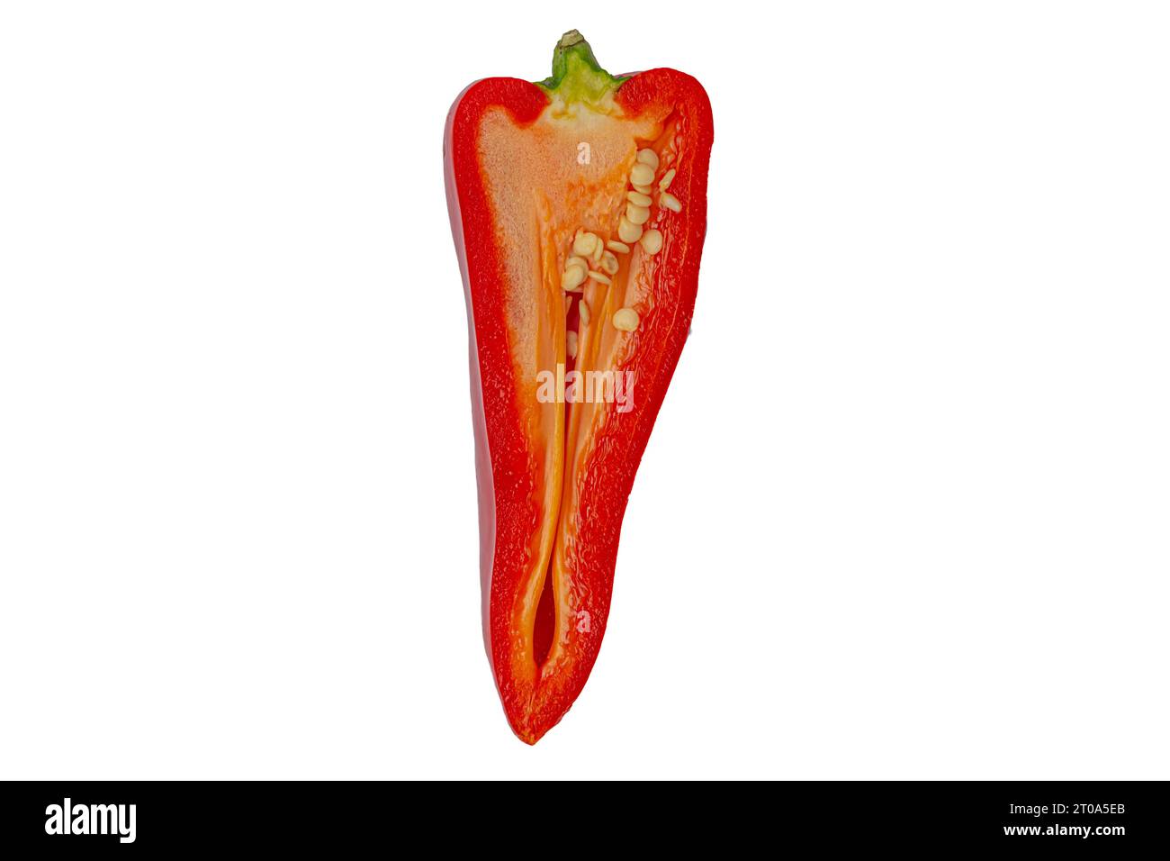 red sweet pepper cut in half isolated on white background. High quality ...