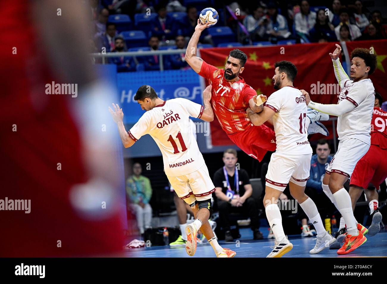 Hangzhou, China's Zhejiang Province. 5th Oct, 2023. Bahrain's Ali Merza ...