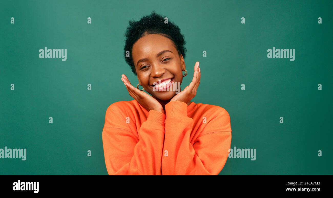 Beautiful black woman cups hands hi-res stock photography and images ...