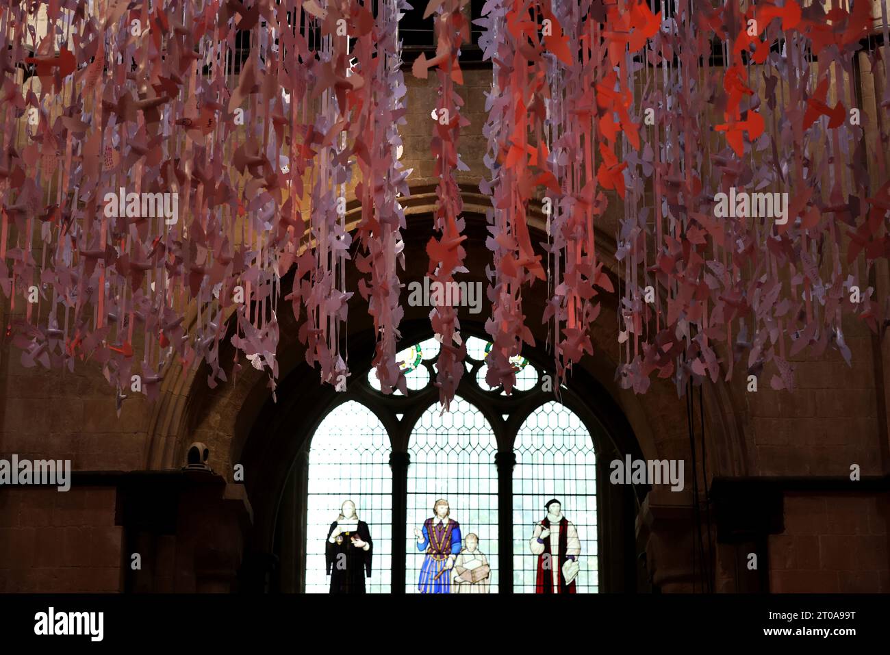Chichester, West Sussex, UK. Sculptor Peter Walker's Peace Doves, a new ...
