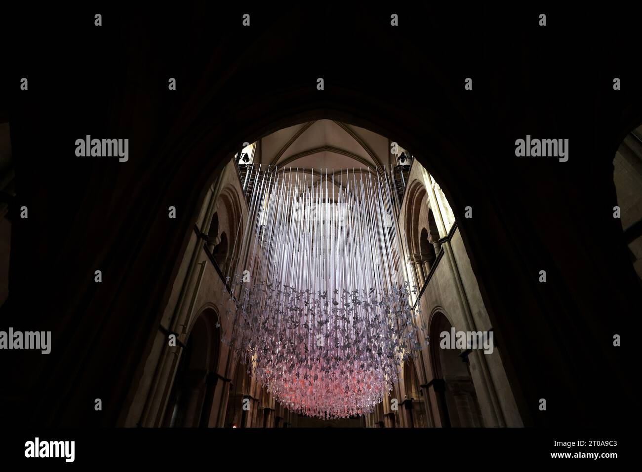 Chichester, West Sussex, UK. Sculptor Peter Walker's Peace Doves, a new ...