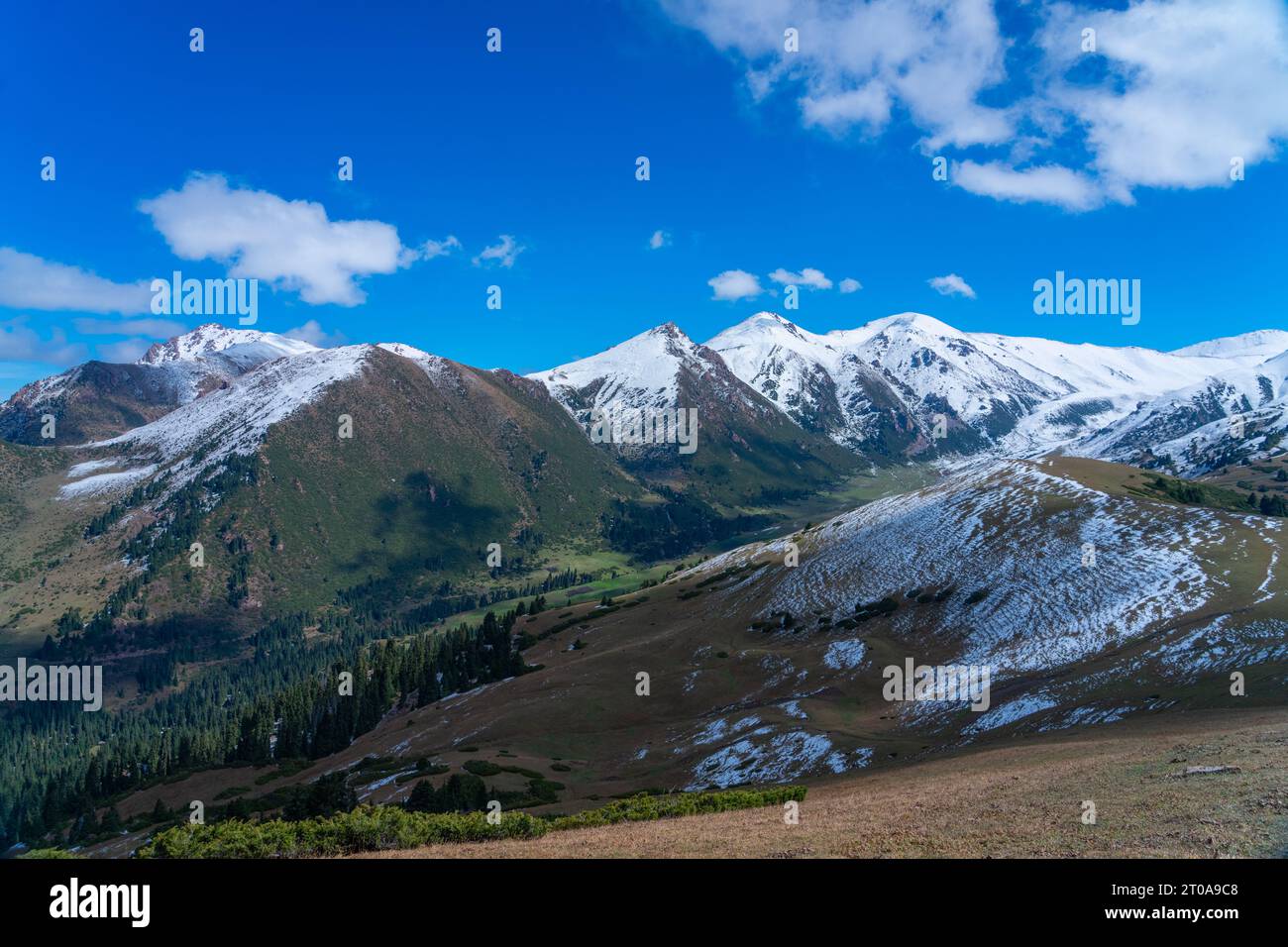 Mountains of Karakol , snowy peaks of Karakol ski resort Stock Photo ...