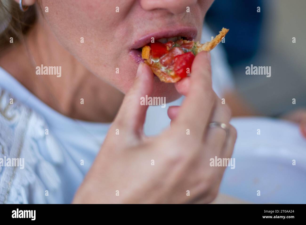 happy mouths eating together on a special group occasion Stock Photo ...