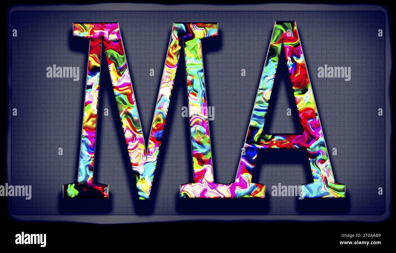 Double letter signature MA in an unique design named Painter rough ...