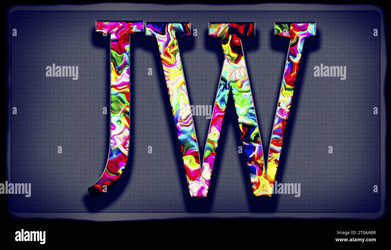 Double letter signature JW in an unique design named Painter rough ...