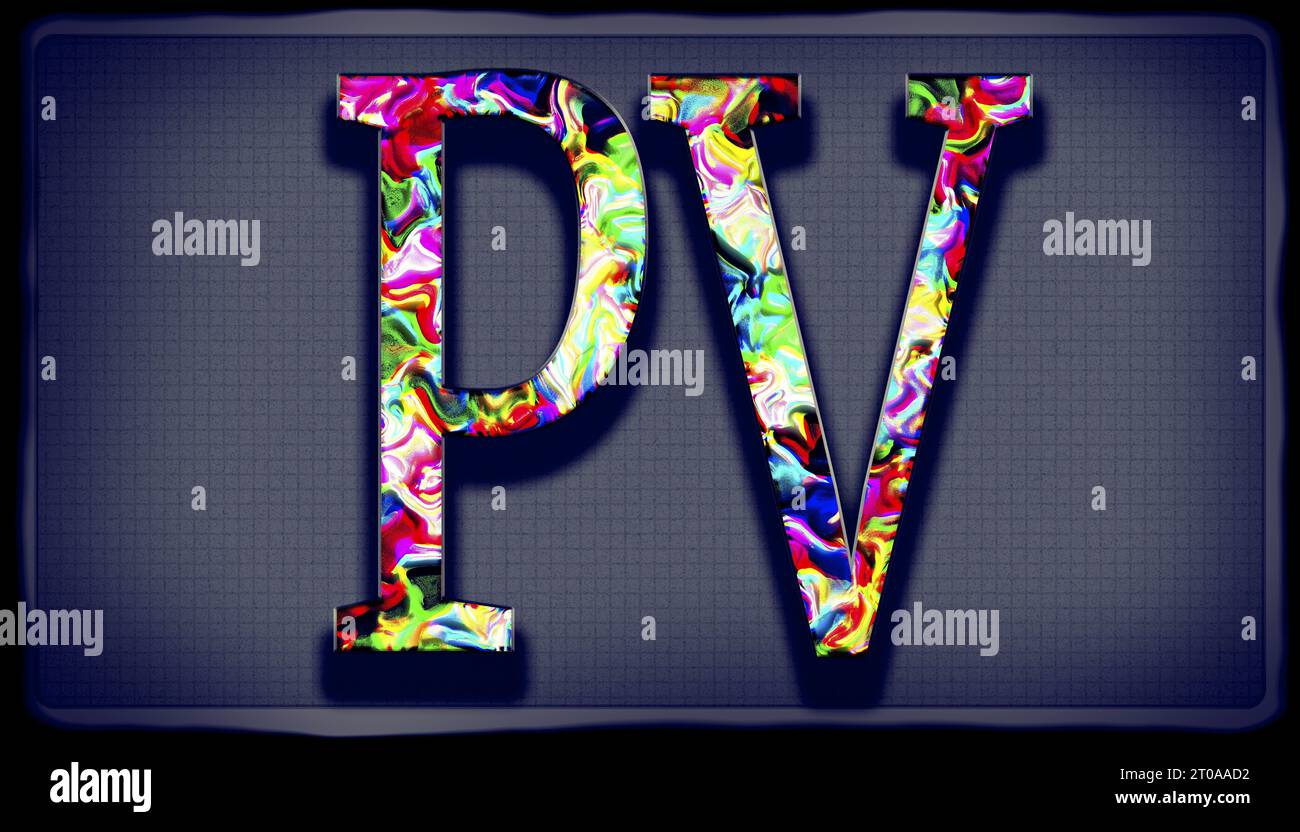 Double letter signature PV in an unique design named Painter rough ...