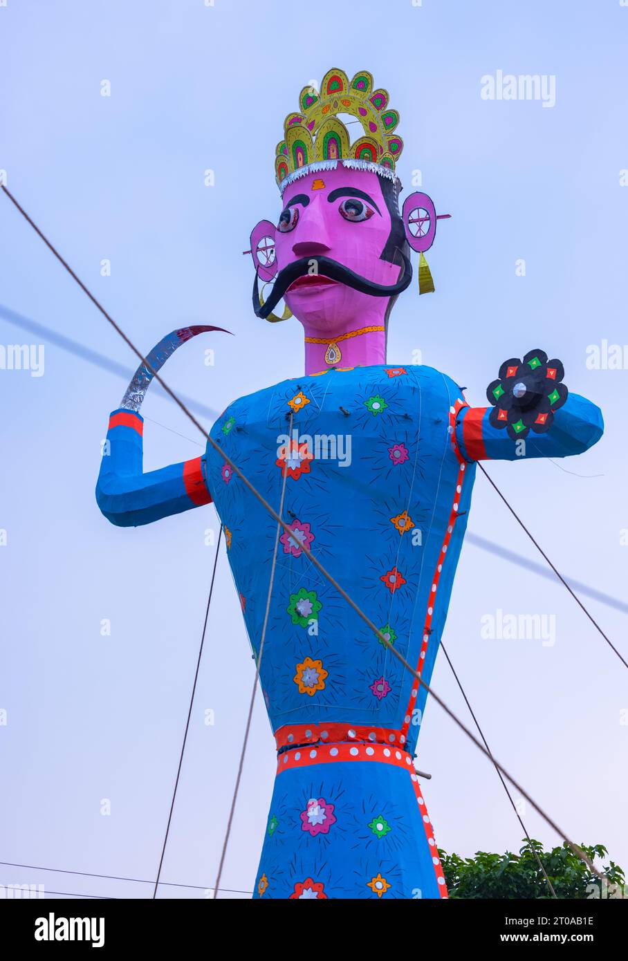 Handmade colorful Ravan sculpture during Dussehra festival in India ...