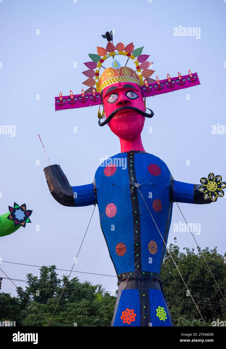 Handmade colorful Ravan sculpture during Dussehra festival in India ...