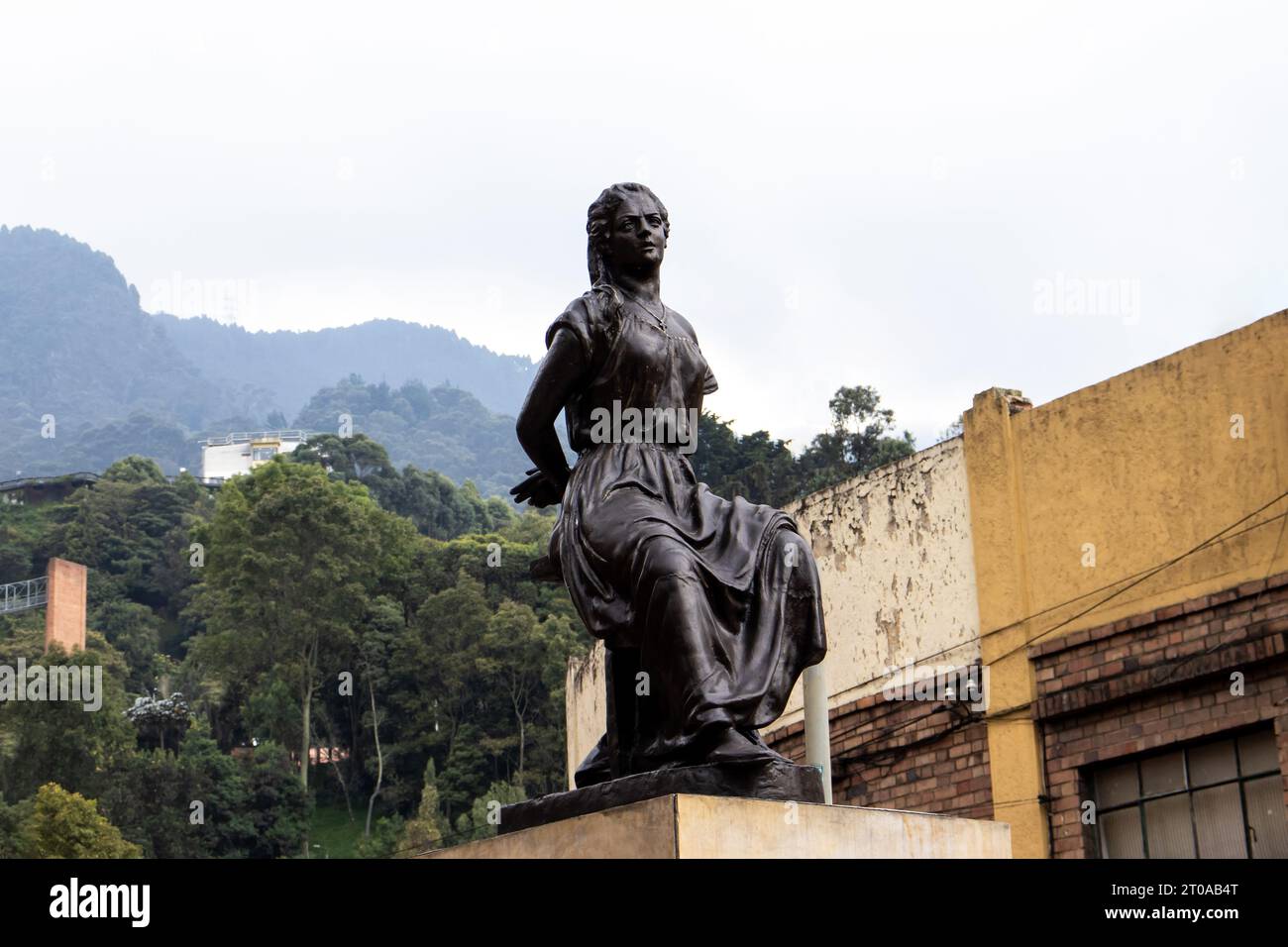 BOGOTA, COLOMBIA - MAY 22nd 2023. Monument to the Colombian heroine ...