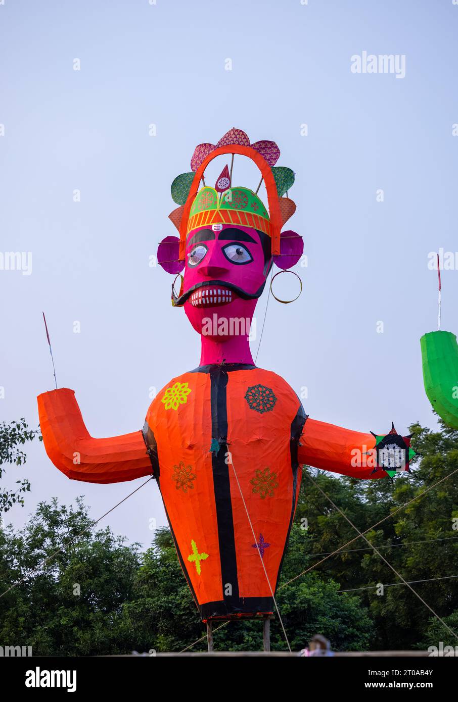 Handmade colorful Ravan sculpture during Dussehra festival in India ...