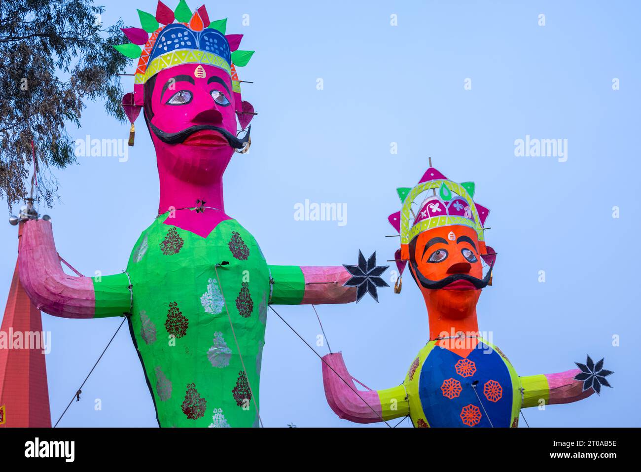 Handmade colorful Ravan sculpture during Dussehra festival in India ...