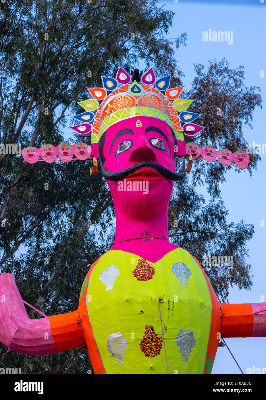 Handmade colorful Ravan sculpture during Dussehra festival in India ...