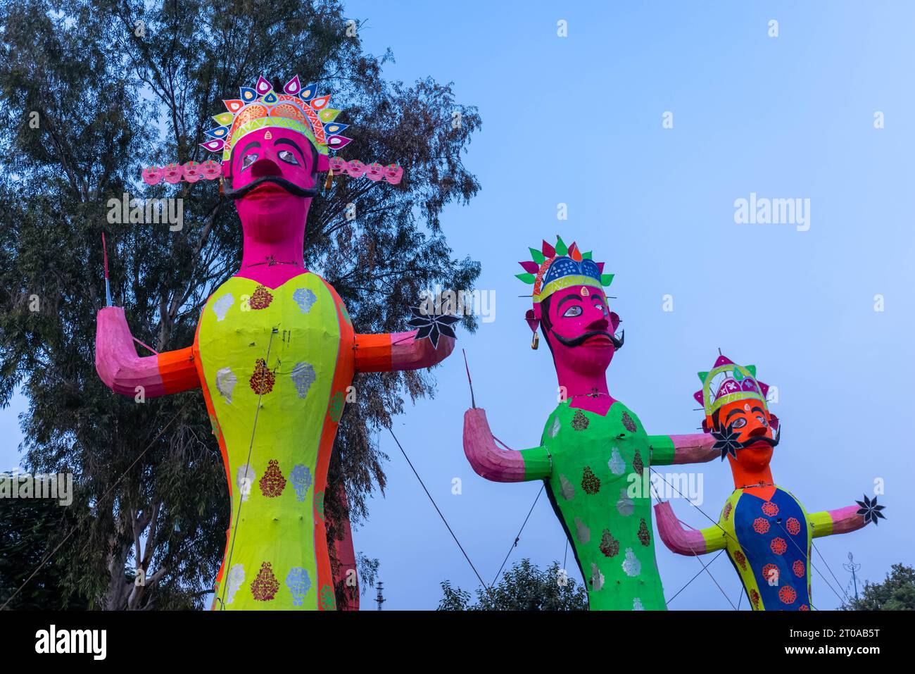 Handmade colorful Ravan sculpture during Dussehra festival in India ...