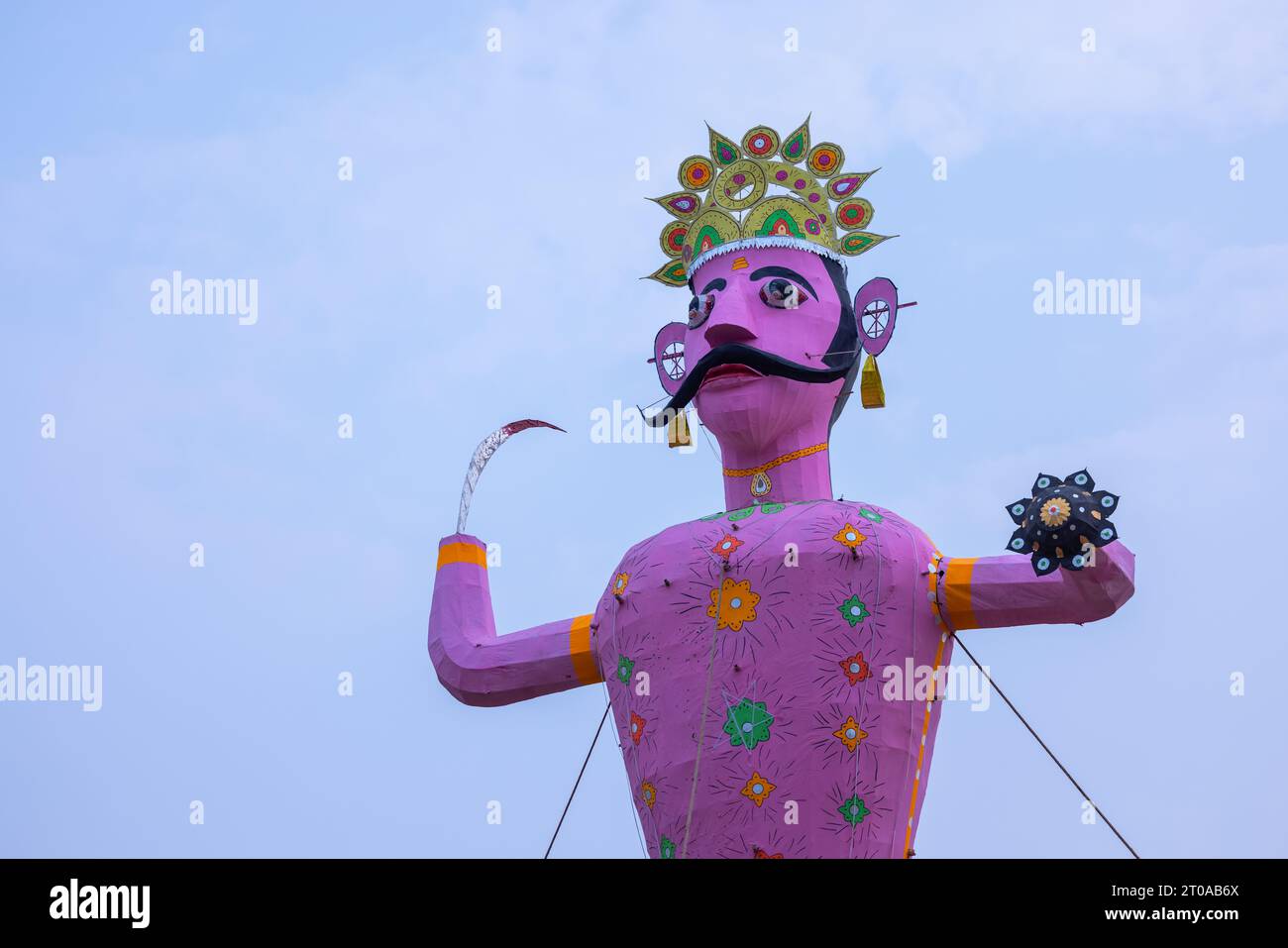 Handmade colorful Ravan sculpture during Dussehra festival in India ...