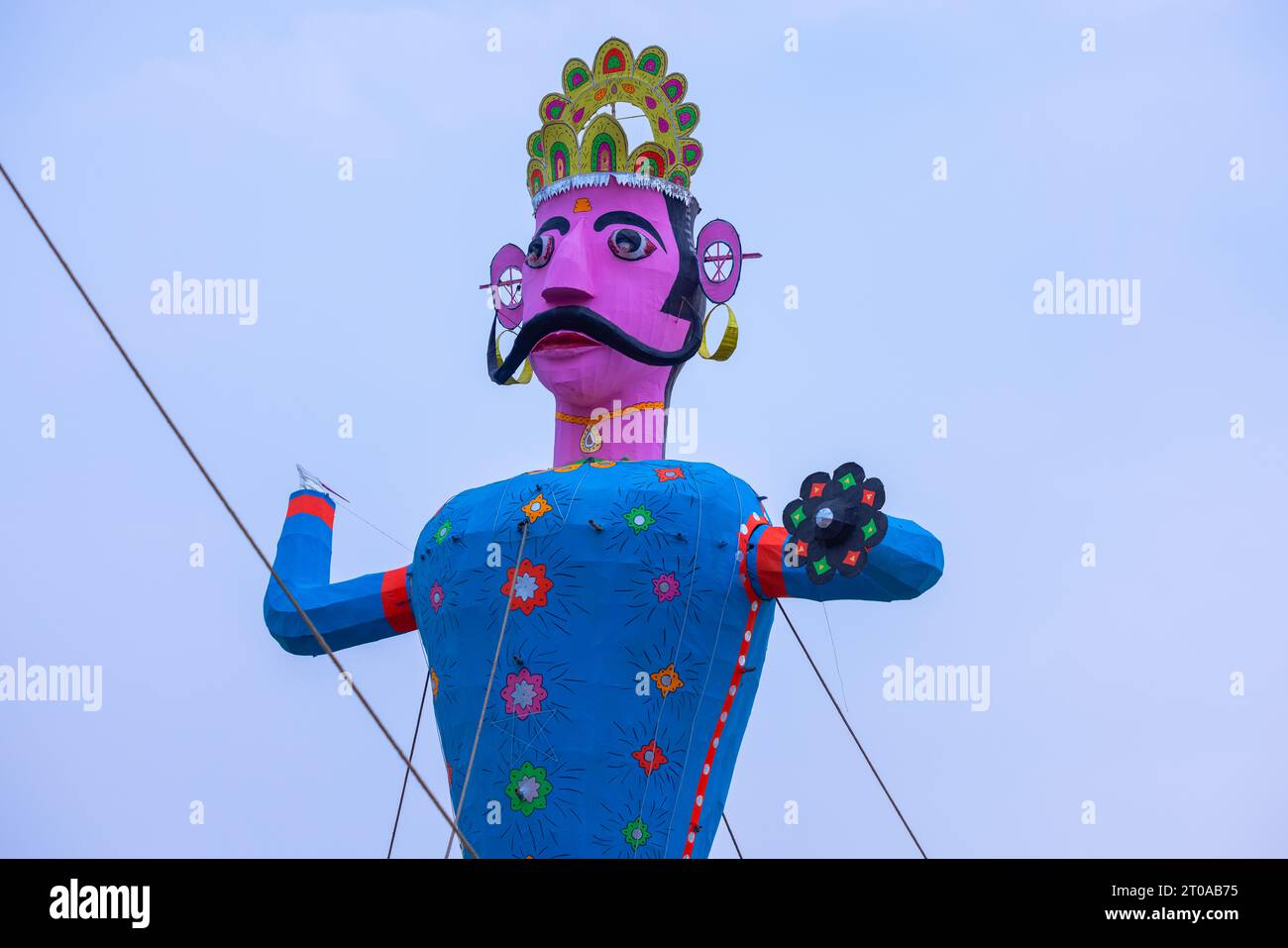 Handmade colorful Ravan sculpture during Dussehra festival in India ...