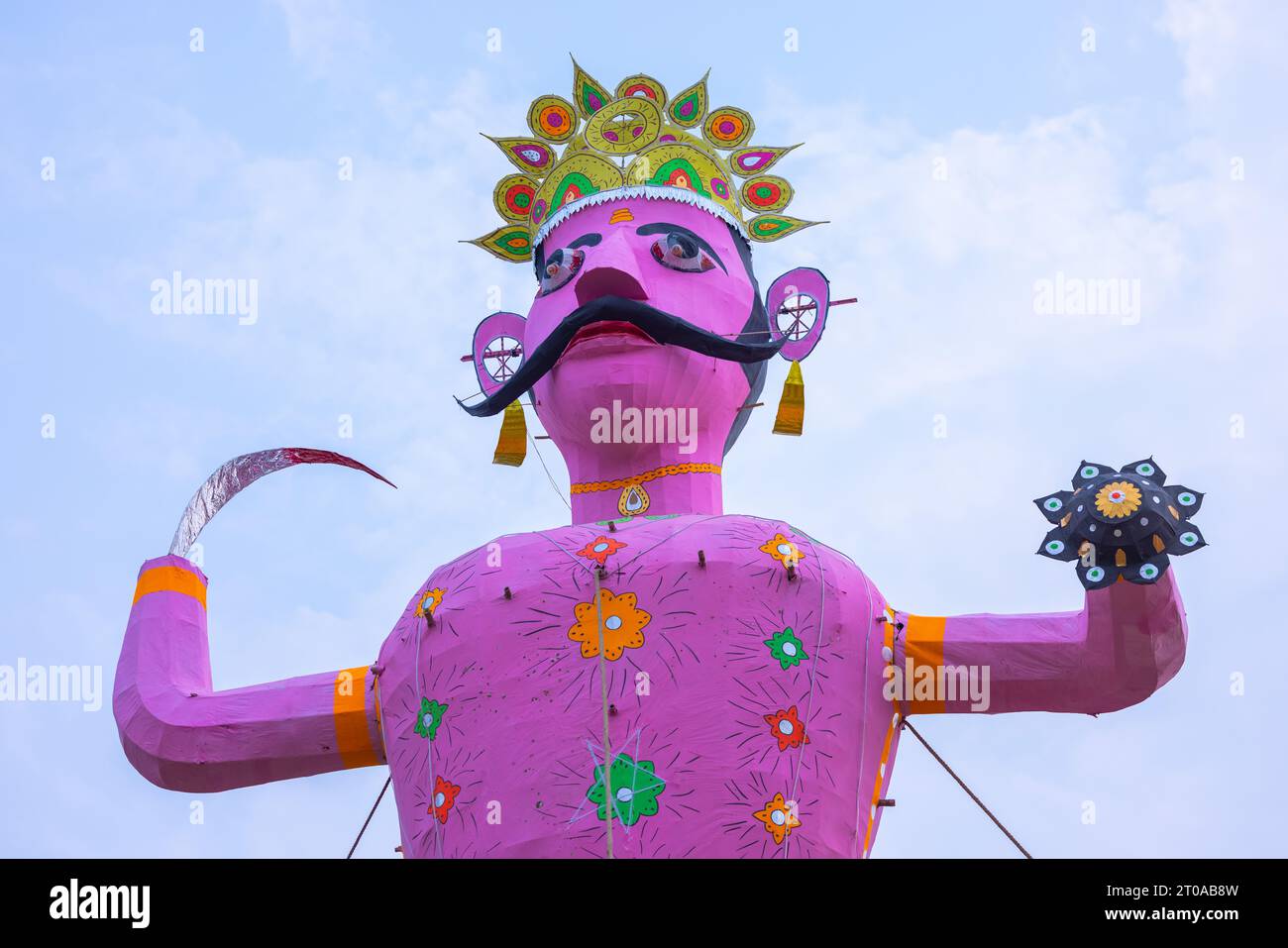 Handmade colorful Ravan sculpture during Dussehra festival in India ...