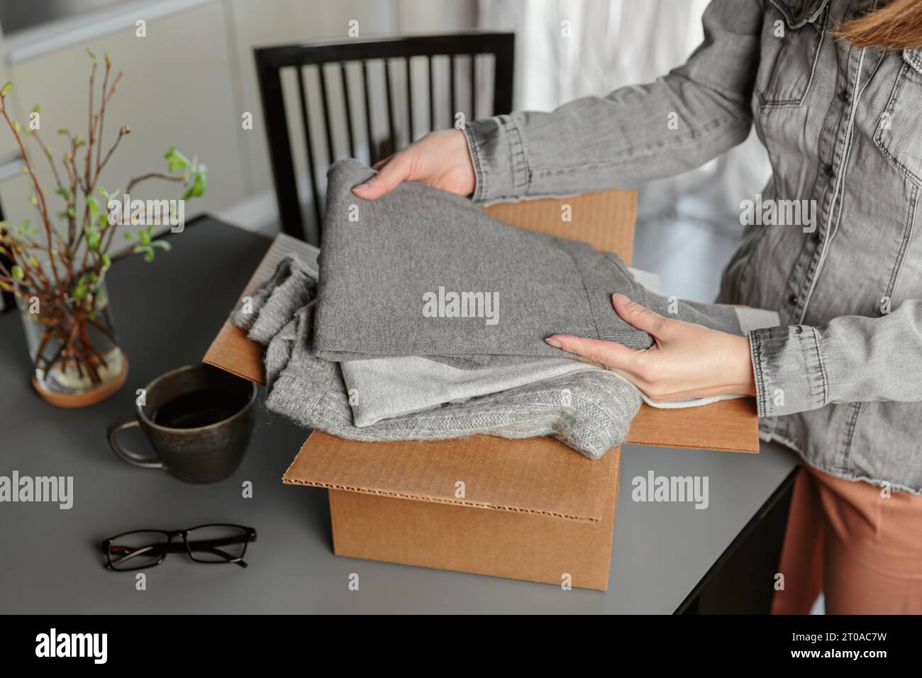 Reusing, recycling materials and reducing waste in fashion Stock Photo ...