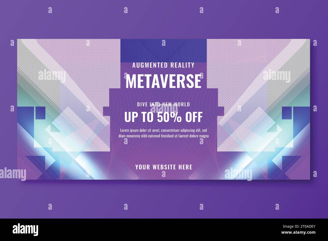 futuristic augmented reality banner design template for facebook cover ...