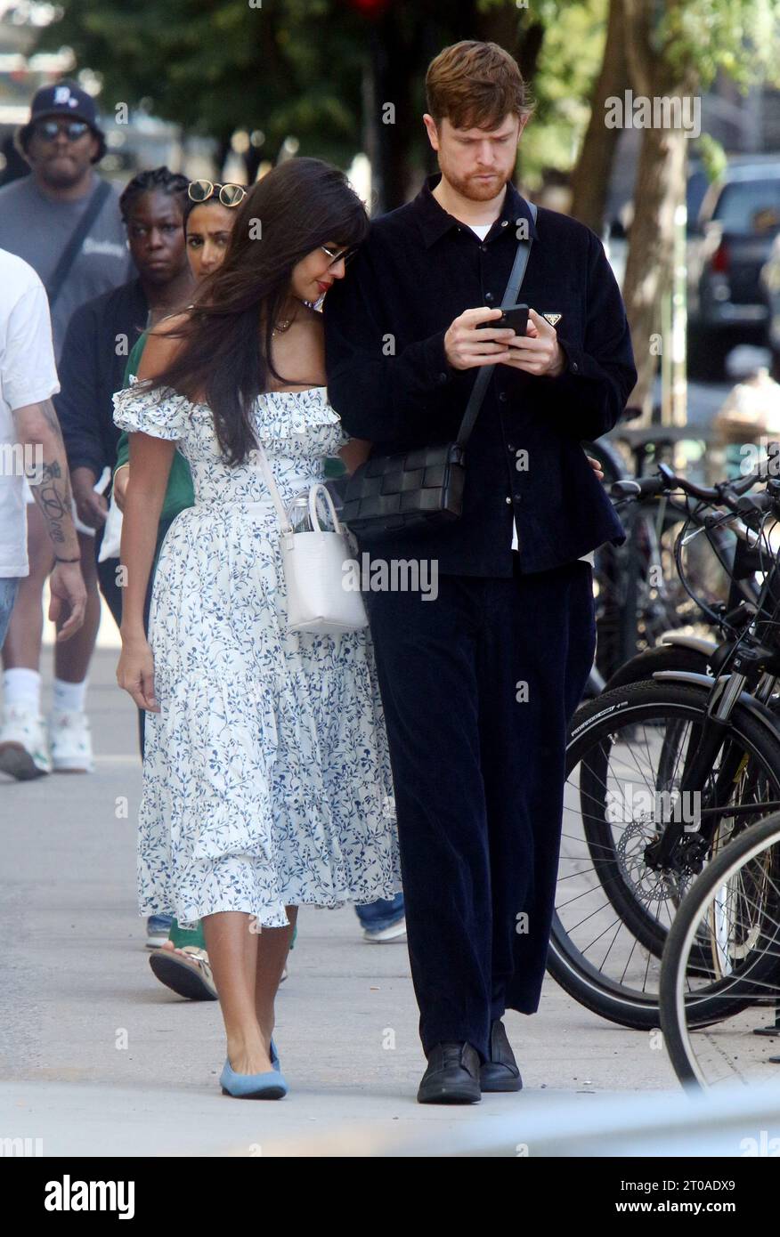 New York, NY, USA. 5th Oct, 2023. Jameela Jamil and James Blake seen ...