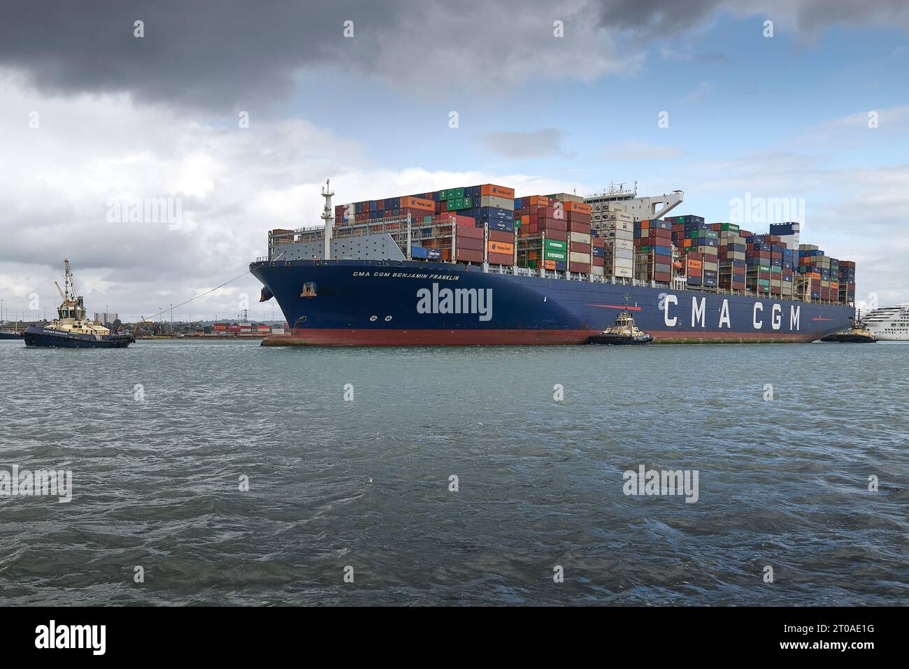 The Ultra Large Container Ship CMA CGM Benjamin Franklin Entering The ...