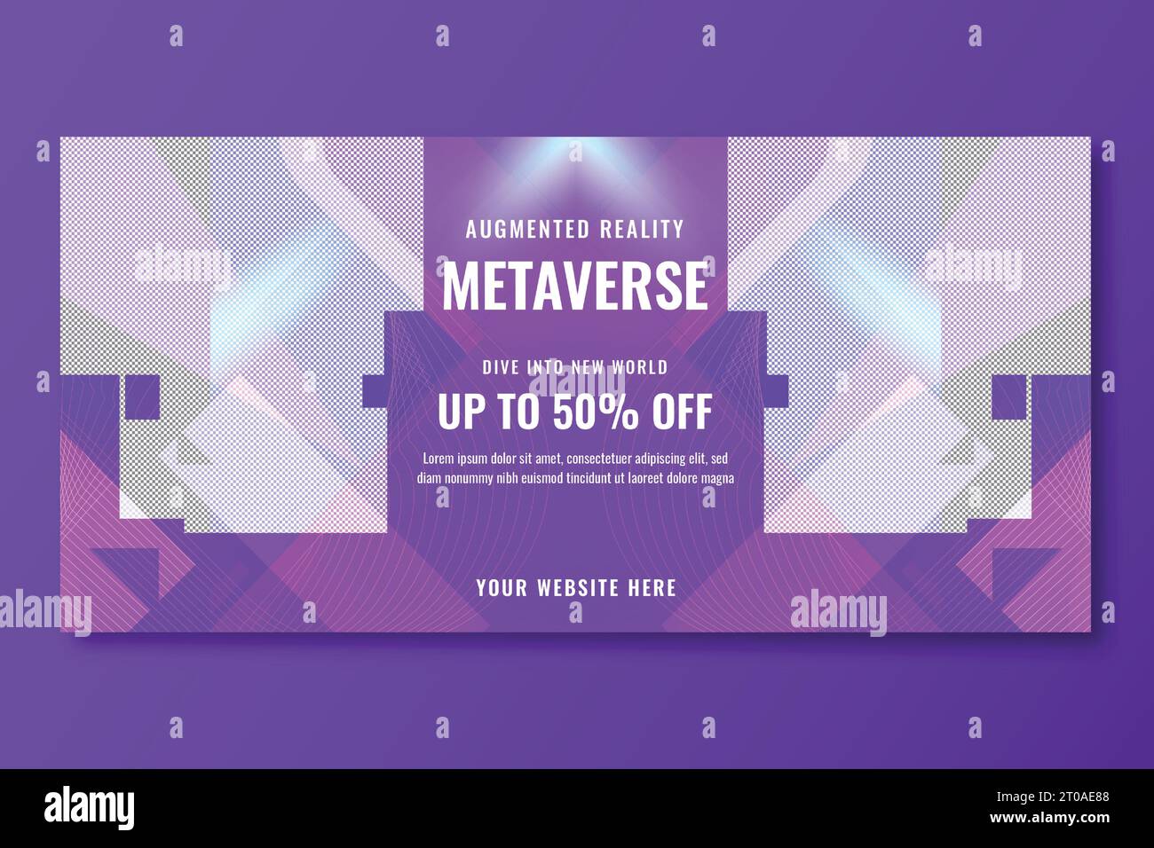 augmented reality banner design template for facebook cover Stock ...