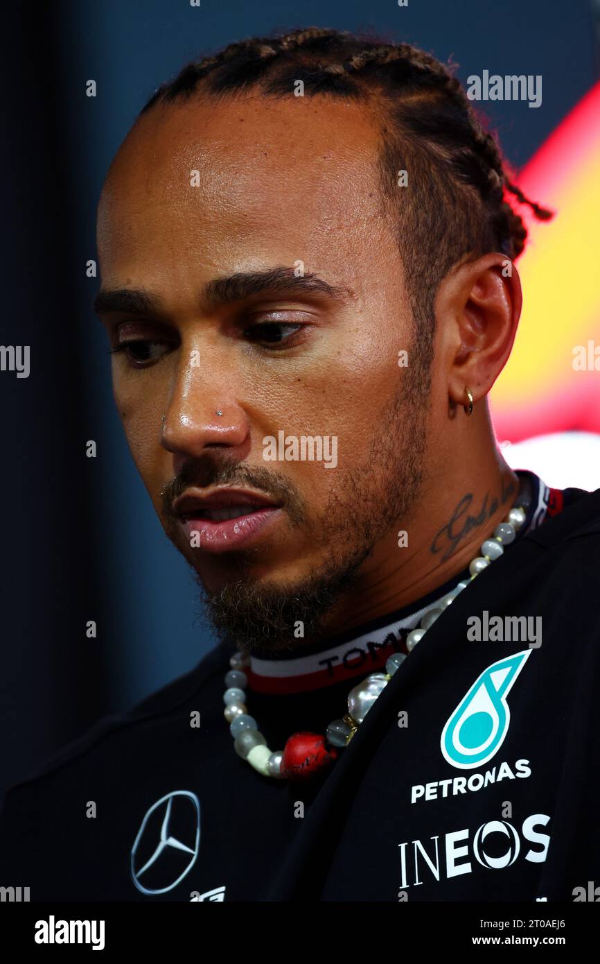 Doha, Qatar. 05th Oct, 2023. Lewis Hamilton (GBR) Mercedes AMG F1 ...
