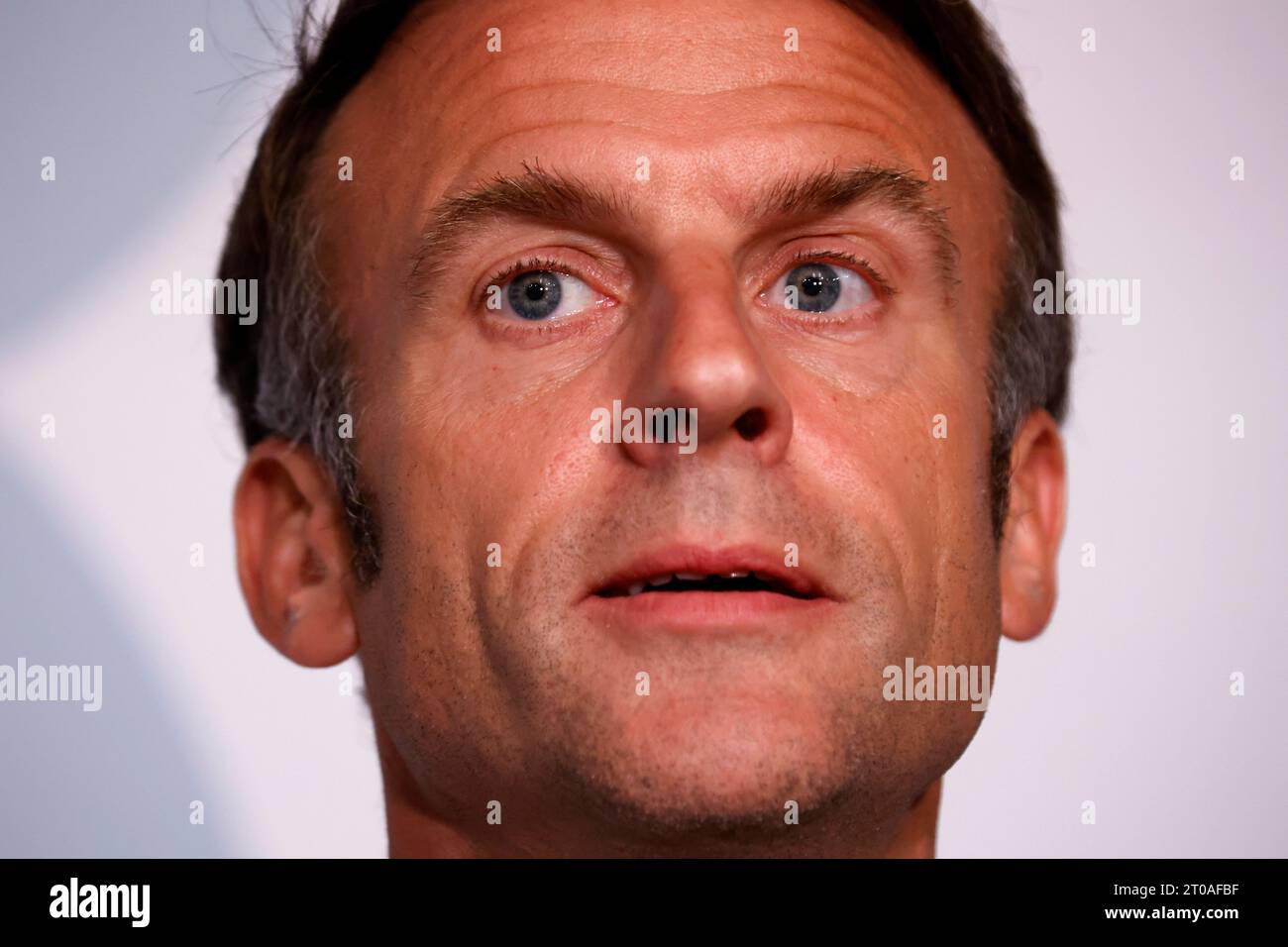 France President Emmanuel Macron speaks during a press conference at ...