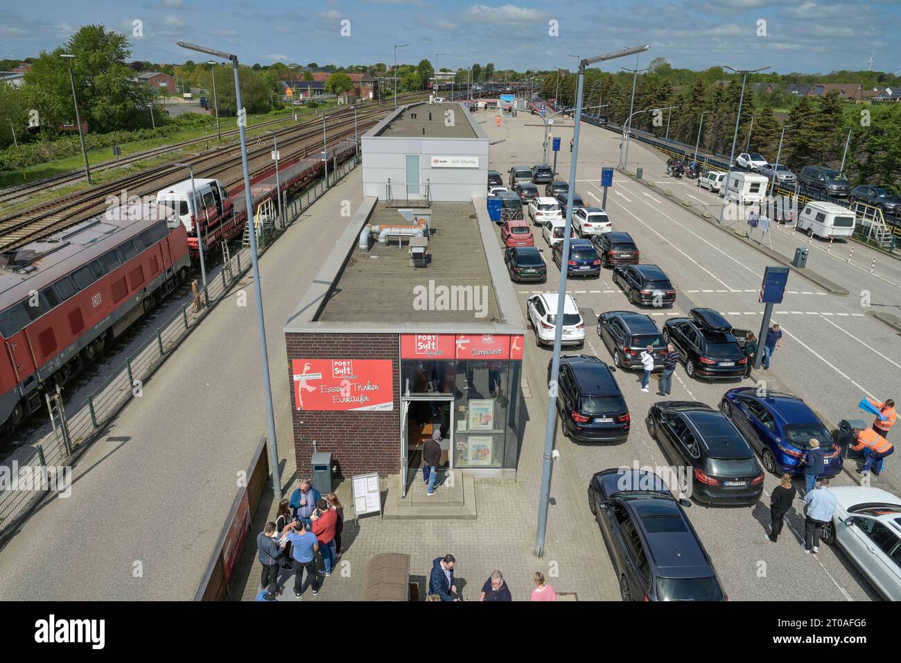 Bahnhof, Verladung, Autos, Autozug, Sylt-Shuttle, Niebüll, Schleswig ...