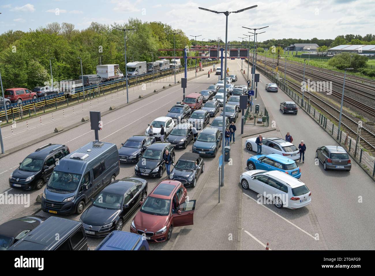 Bahnhof, Verladung, Autos, Autozug, Sylt-Shuttle, Niebüll, Schleswig ...