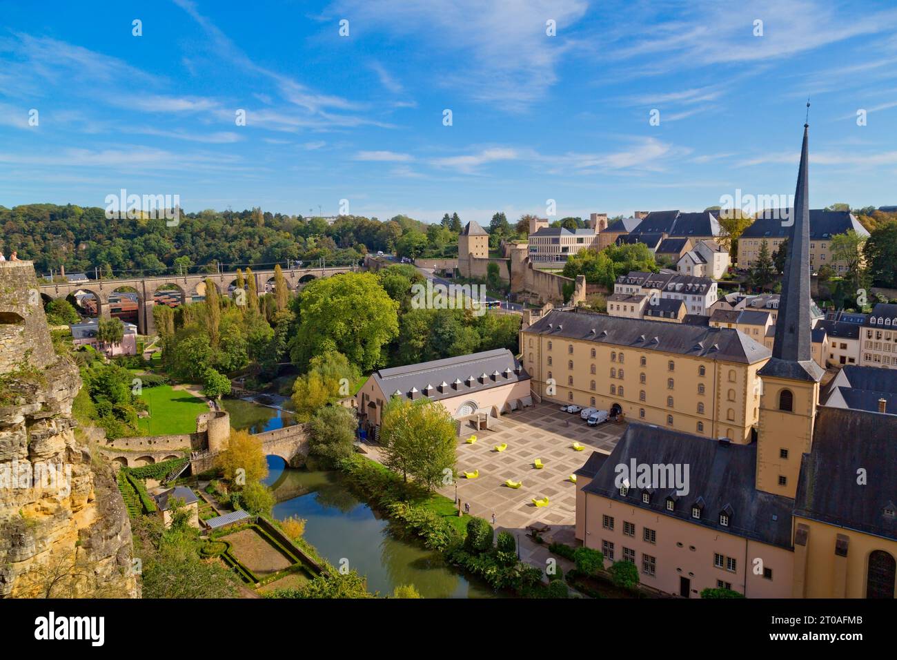 Panoramic view of Luxembourg City, Capital of Luxembourg Stock Photo ...