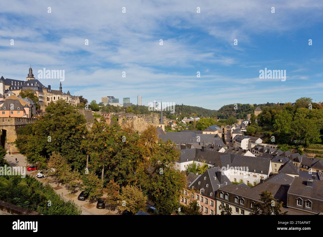 Panoramic view of Luxembourg City, Capital of Luxembourg Stock Photo ...