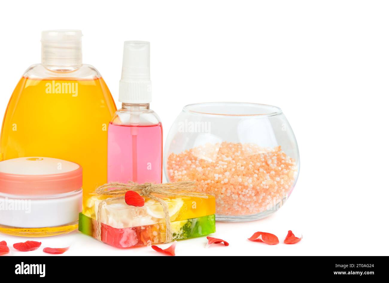 Skin care for the face. Cosmetic cream , micellar water, salt for bath ...