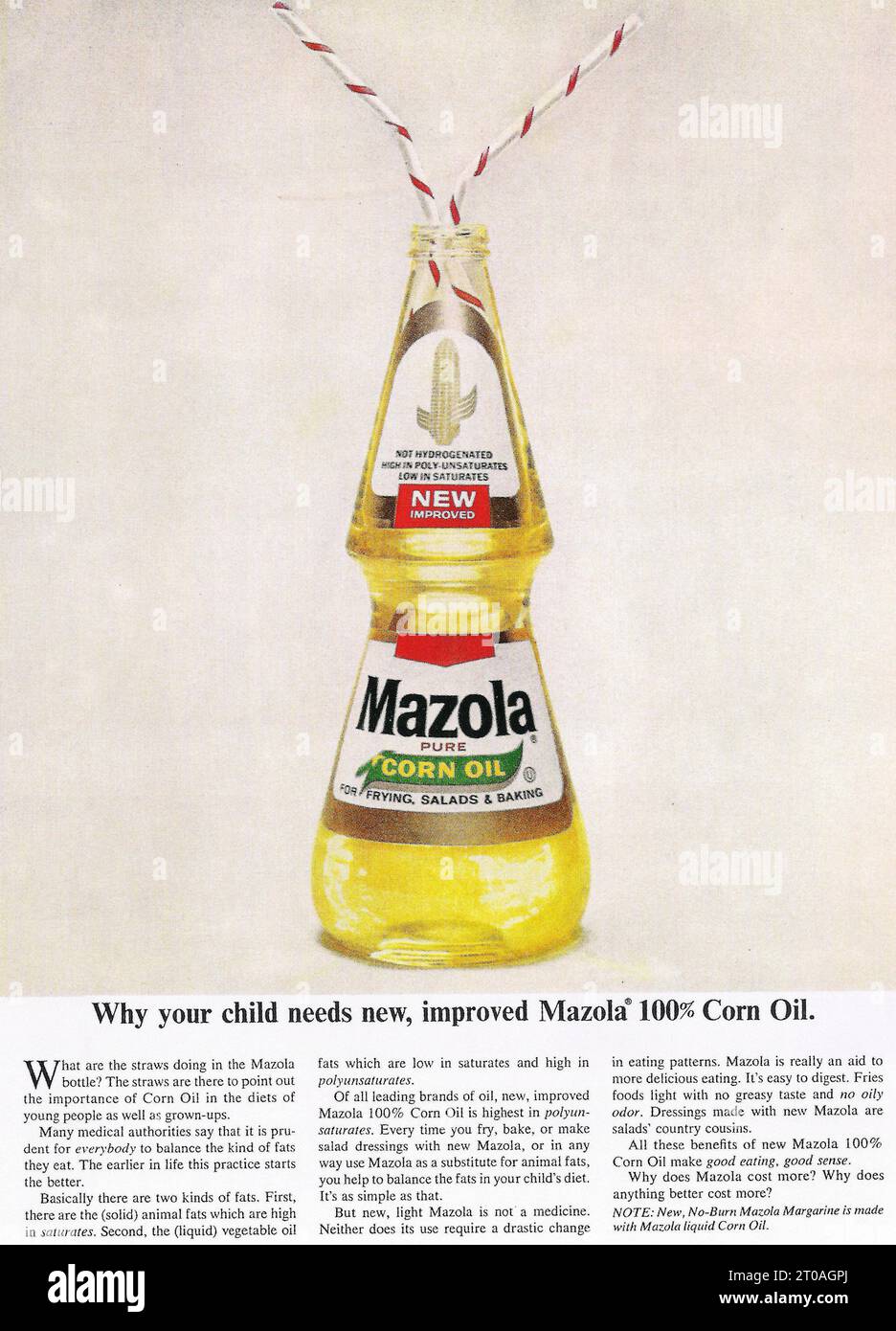 1966 Mazola corn oil advert Stock Photo - Alamy