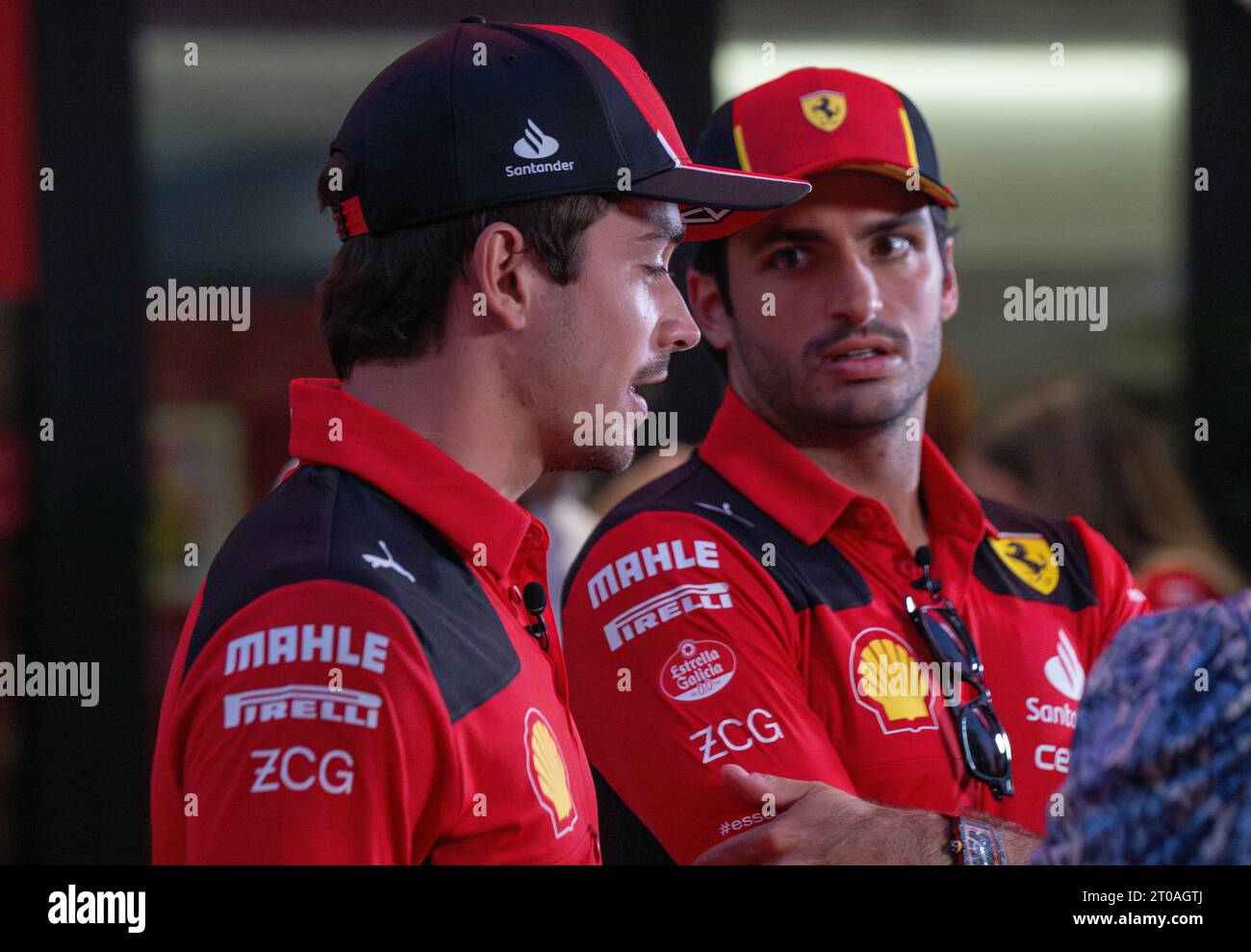 Doha, Qatar. 5th Oct 2023. CHARLES LECLERC (MCO) Ferrari and CARLOS ...