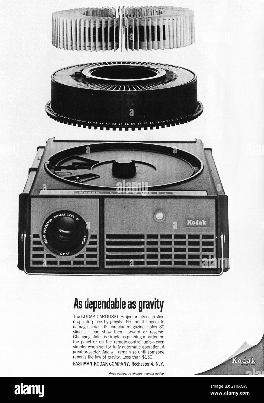 1963 Kodak carousel projector advert Stock Photo - Alamy