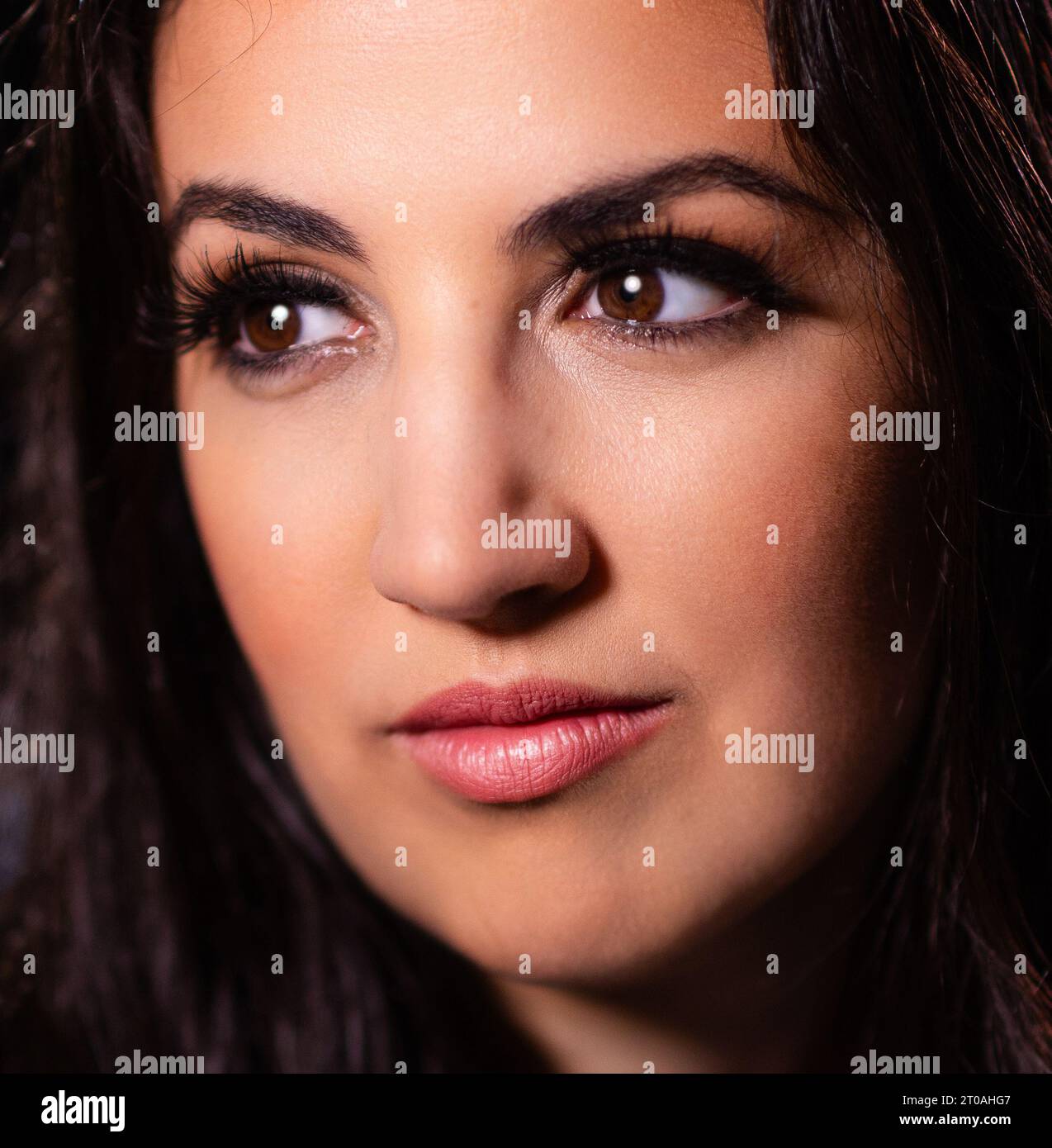 Close up shot of a Turkish woman with a beautiful face Stock Photo - Alamy